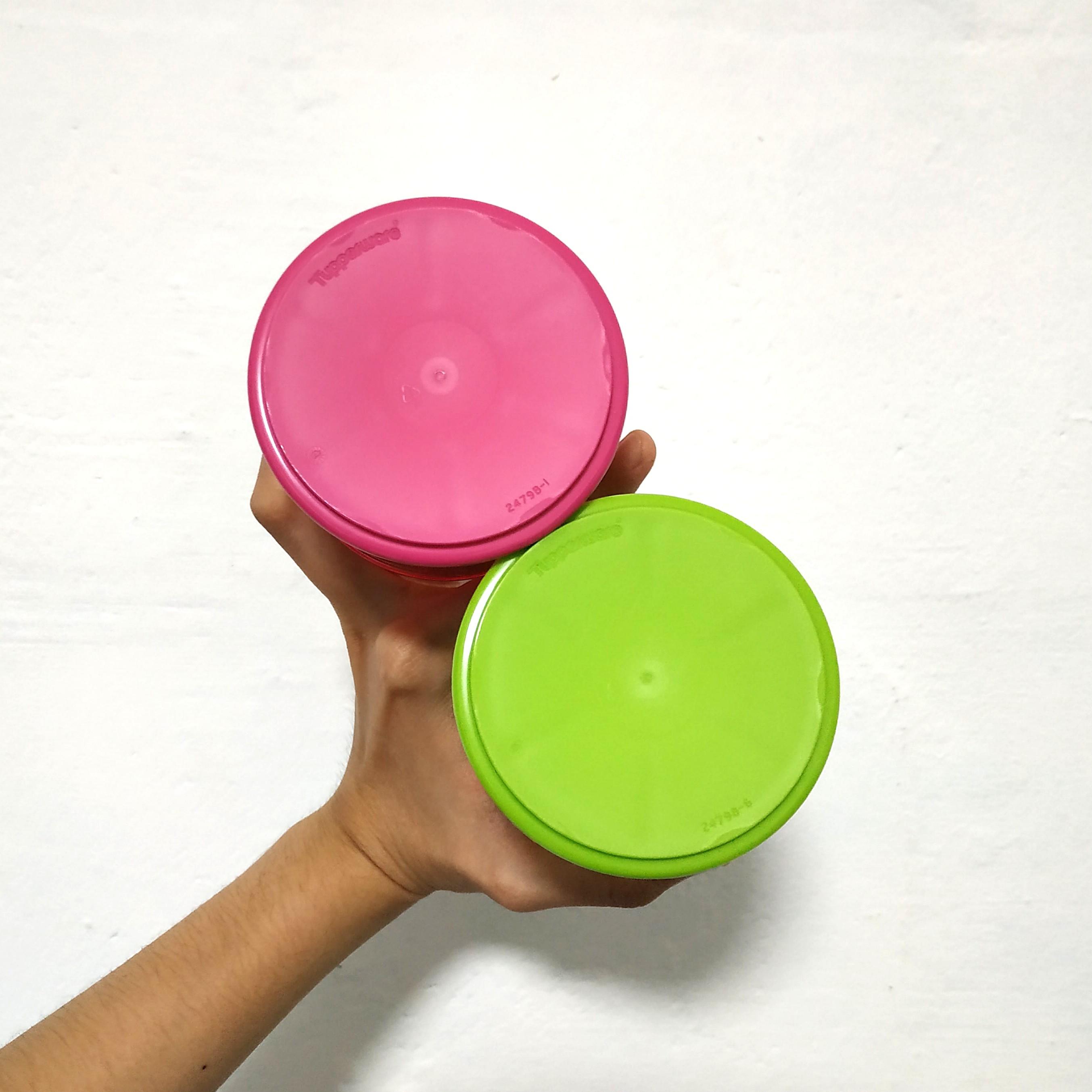 Tupperware 250 ml Elegant Crystal Low Glass Round Cup Mug Container Set ...