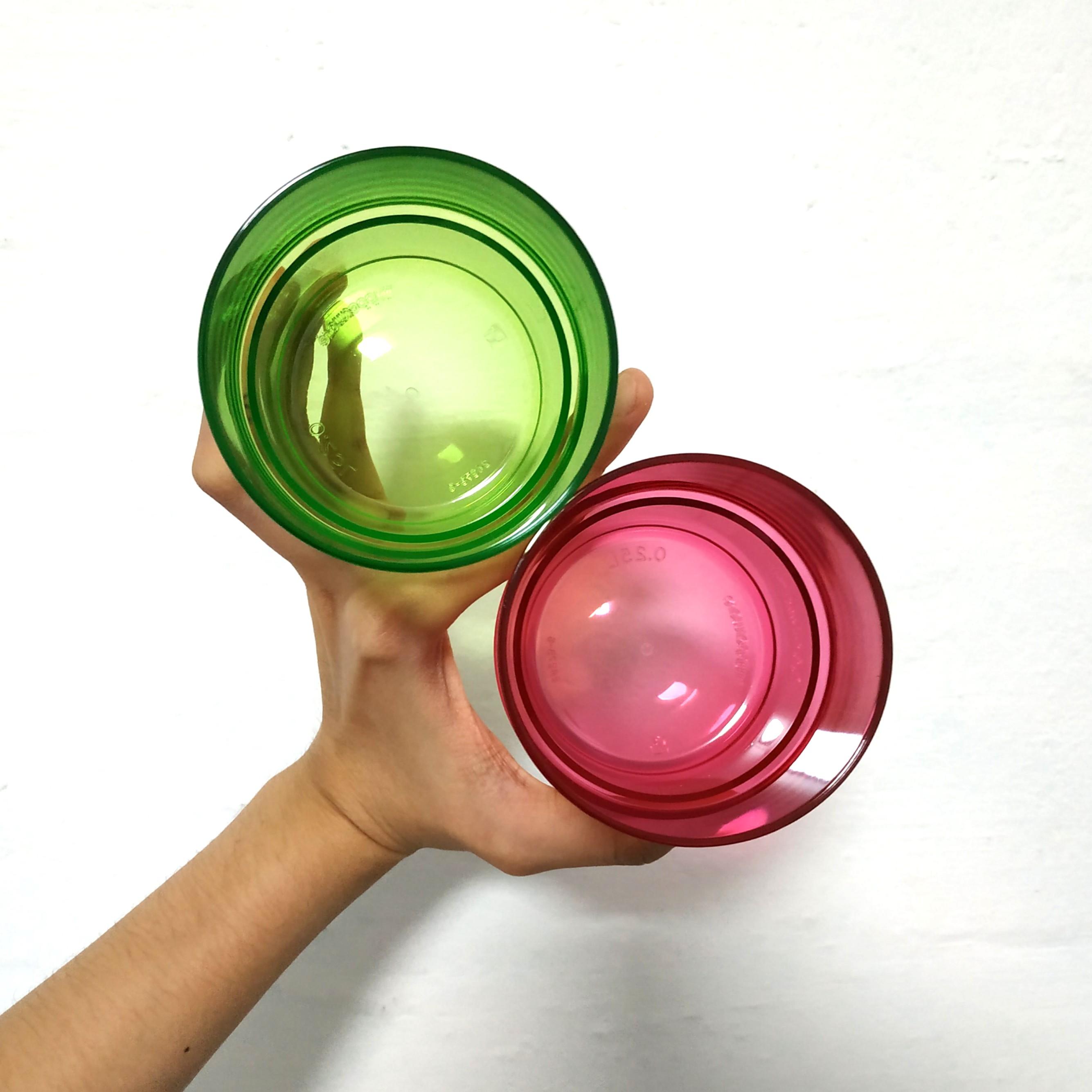 Tupperware 250 ml Elegant Crystal Low Glass Round Cup Mug Container Set ...