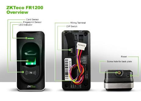 ZKTeco FR1200 Fingerprint and Card Reader, Furniture & Home Living, Security & Locks, Security ...