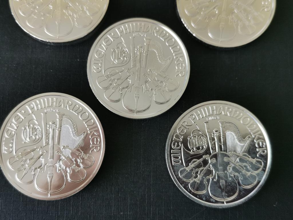 5 x AUSTRIA 2015 Silver Vienna Philarmonic Coin 1oz .999 Fine. UNC ...