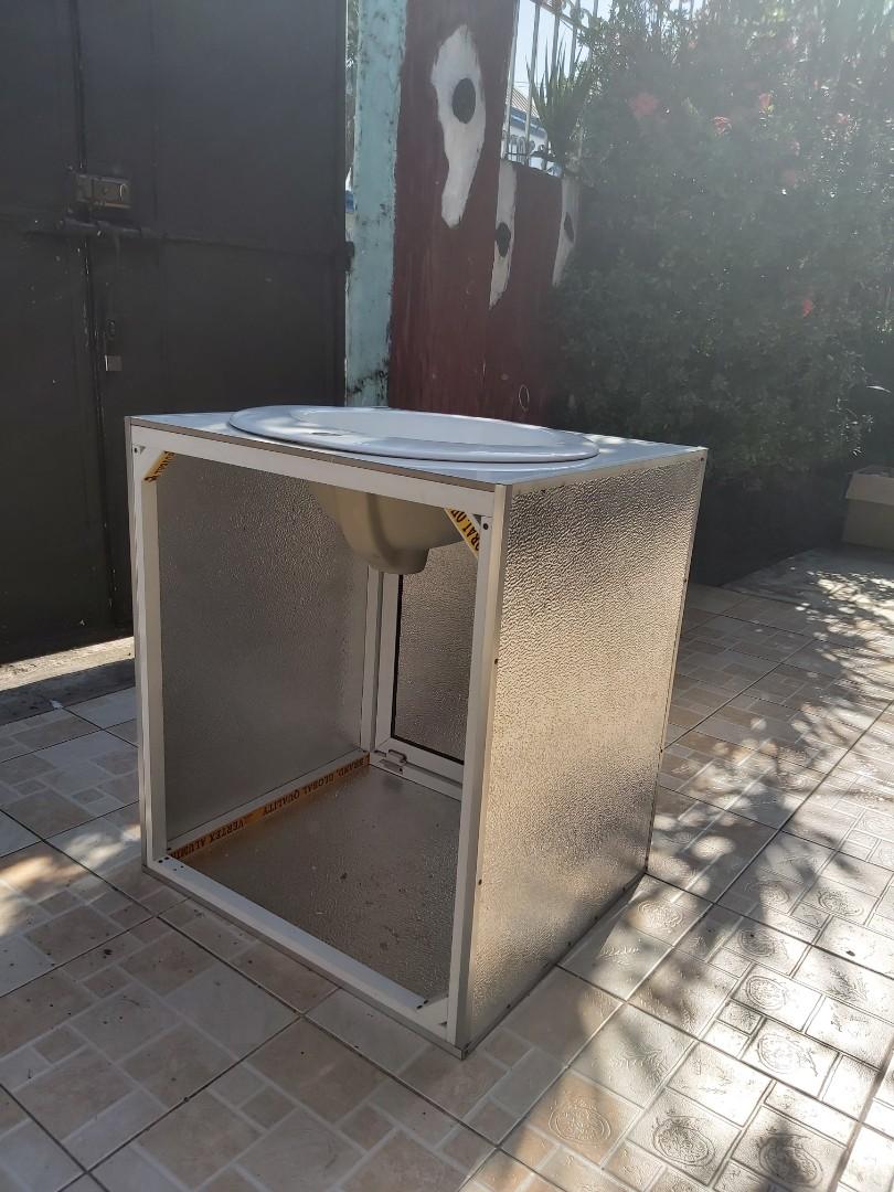 Aluminum Cabinet with Pozzi lavatory, Furniture & Home Living, Bathroom ...