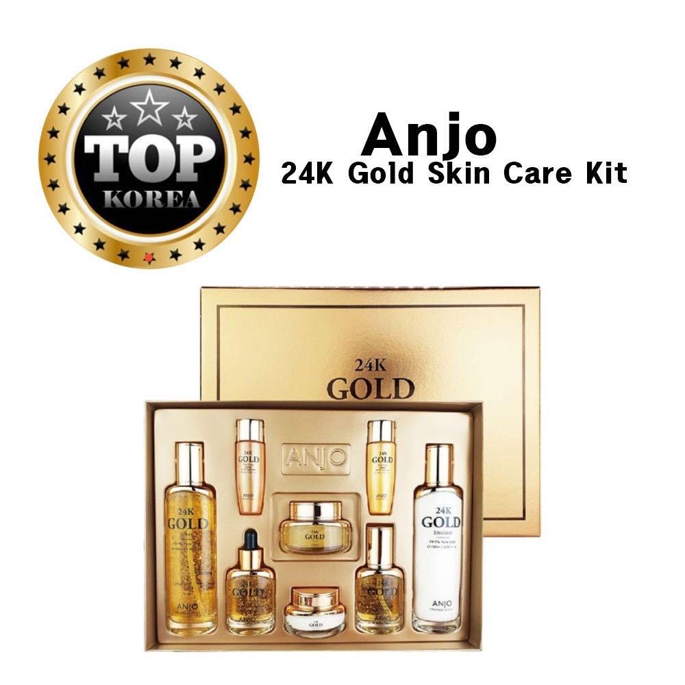 Anjo 24K Gold Skin Care set 8 items, Beauty & Personal Care, Bath & Body, Body Care on Carousell