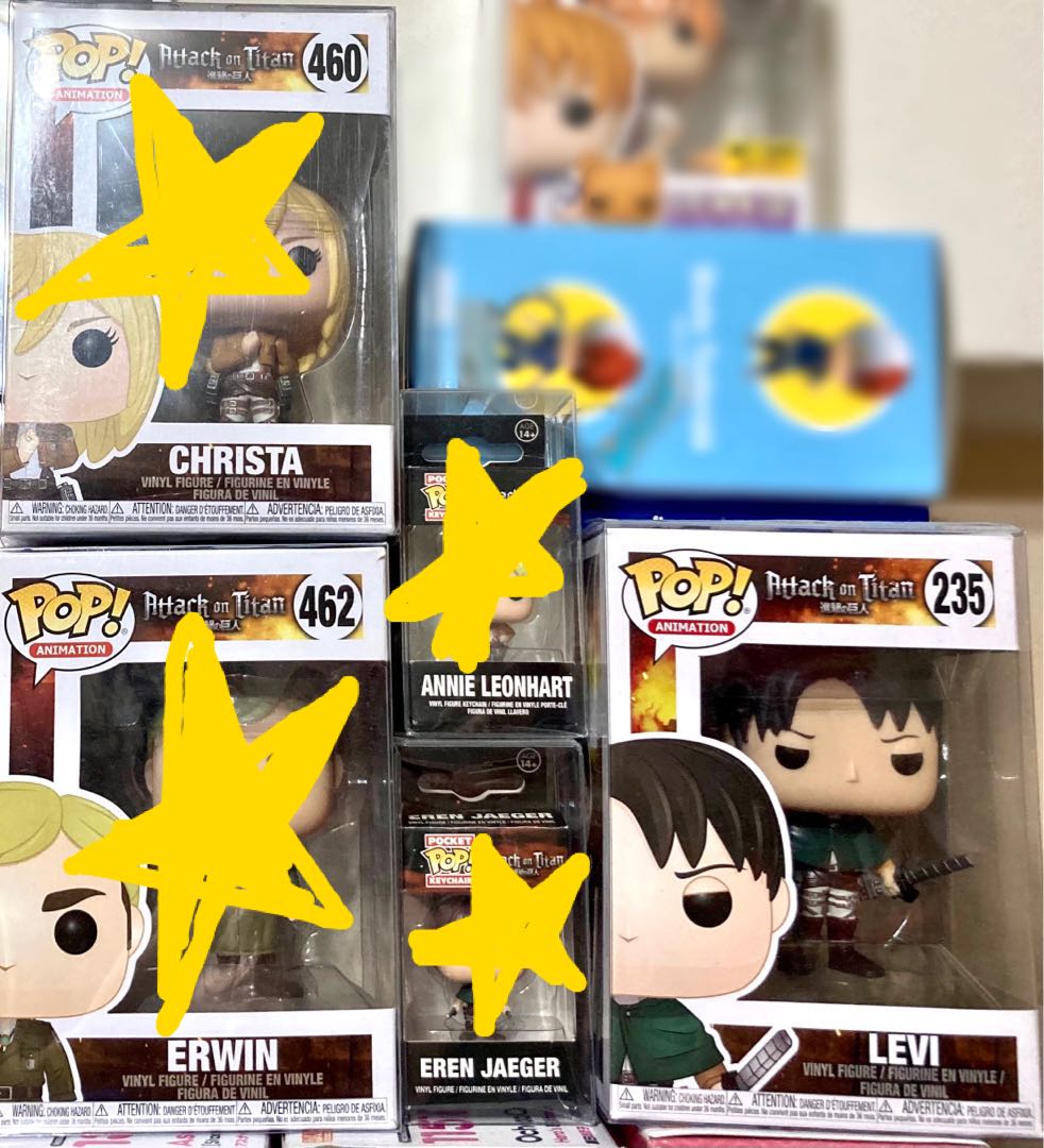 AOT Funko Pop (Christa, Erwin, Levi, Eren Jaeger, Annie) [Sale ...