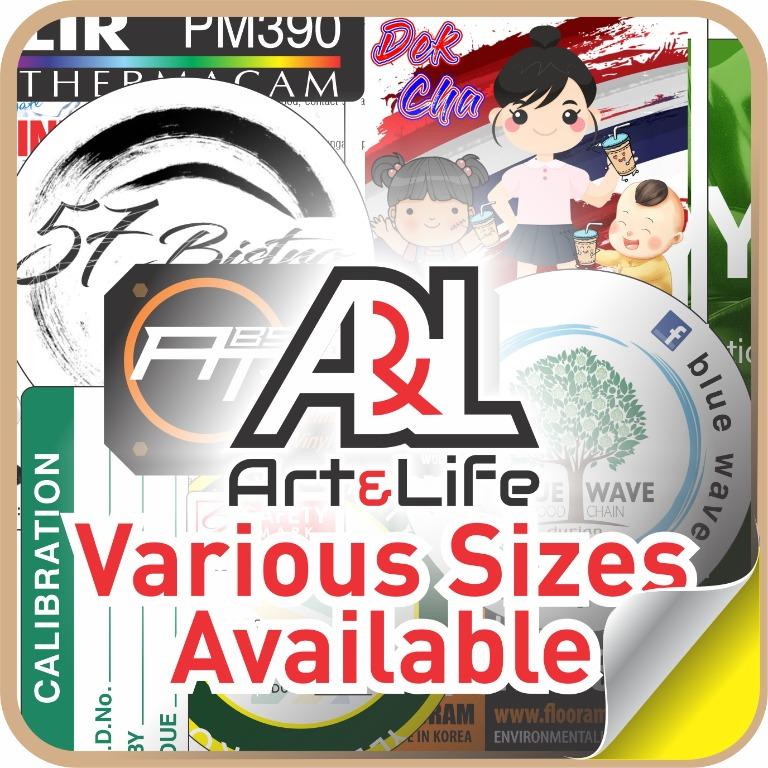 Custom Sticker Label Printing 10cm (100mm) 9cm (90mm) 8cm (80mm) 7cm ...