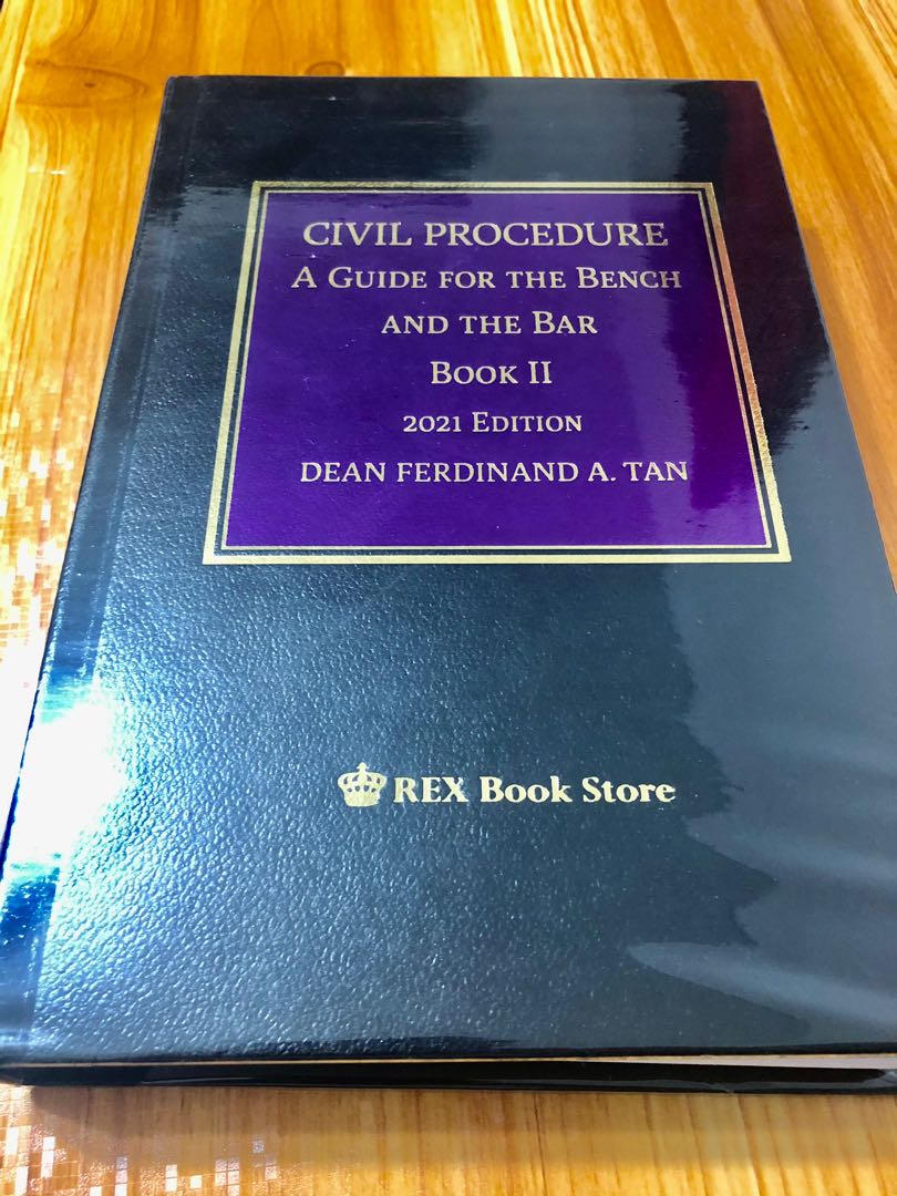 Civil Procedure Book II 2021 Edition by Dean Ferdinand A. Tan, Hobbies ...
