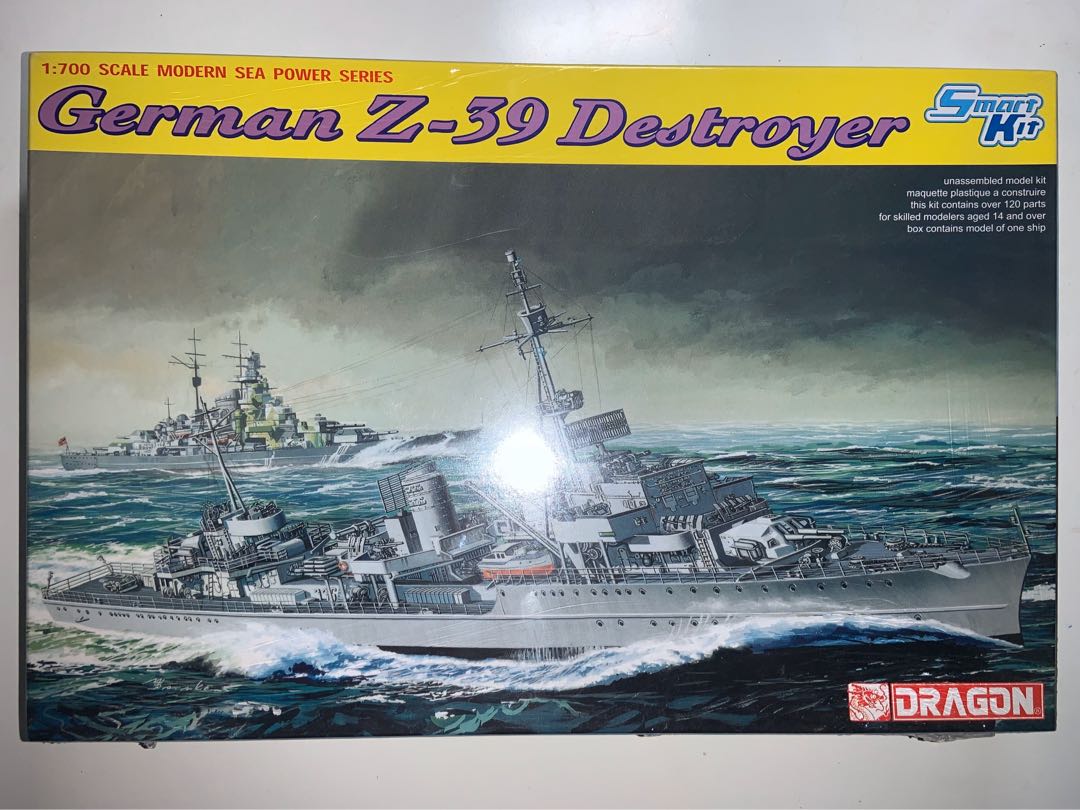 Dragon 1/700 German destroyer KMS Z-39 war ship model kit, Hobbies ...