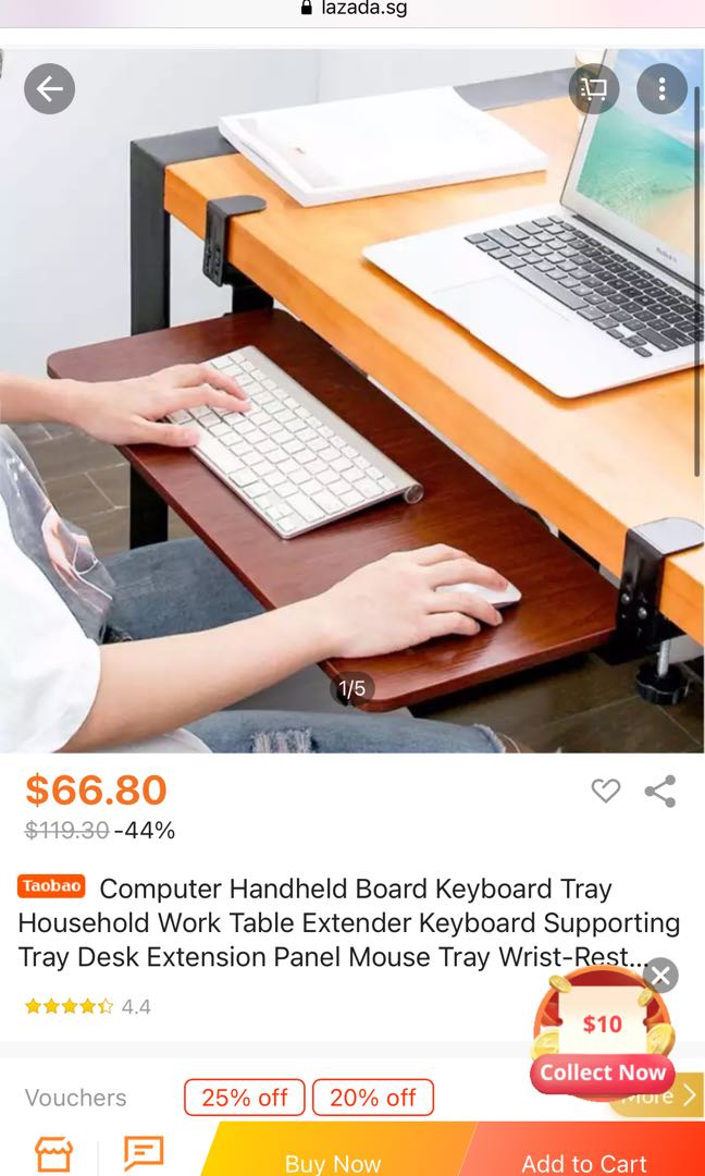 Ergonomic computer keyboard tray, Health & Nutrition, Assistive ...