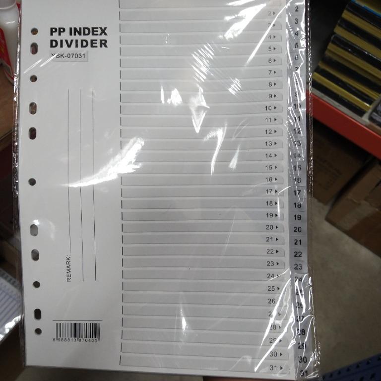 File index divider (Plastic / Paper), Hobbies & Toys, Stationery ...