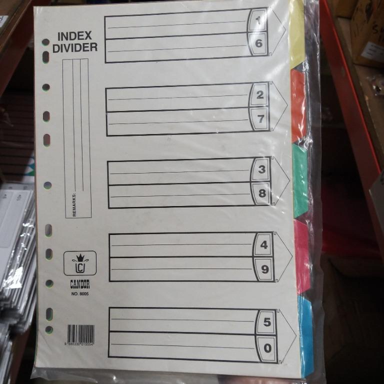 File index divider (Plastic / Paper), Hobbies & Toys, Stationery ...