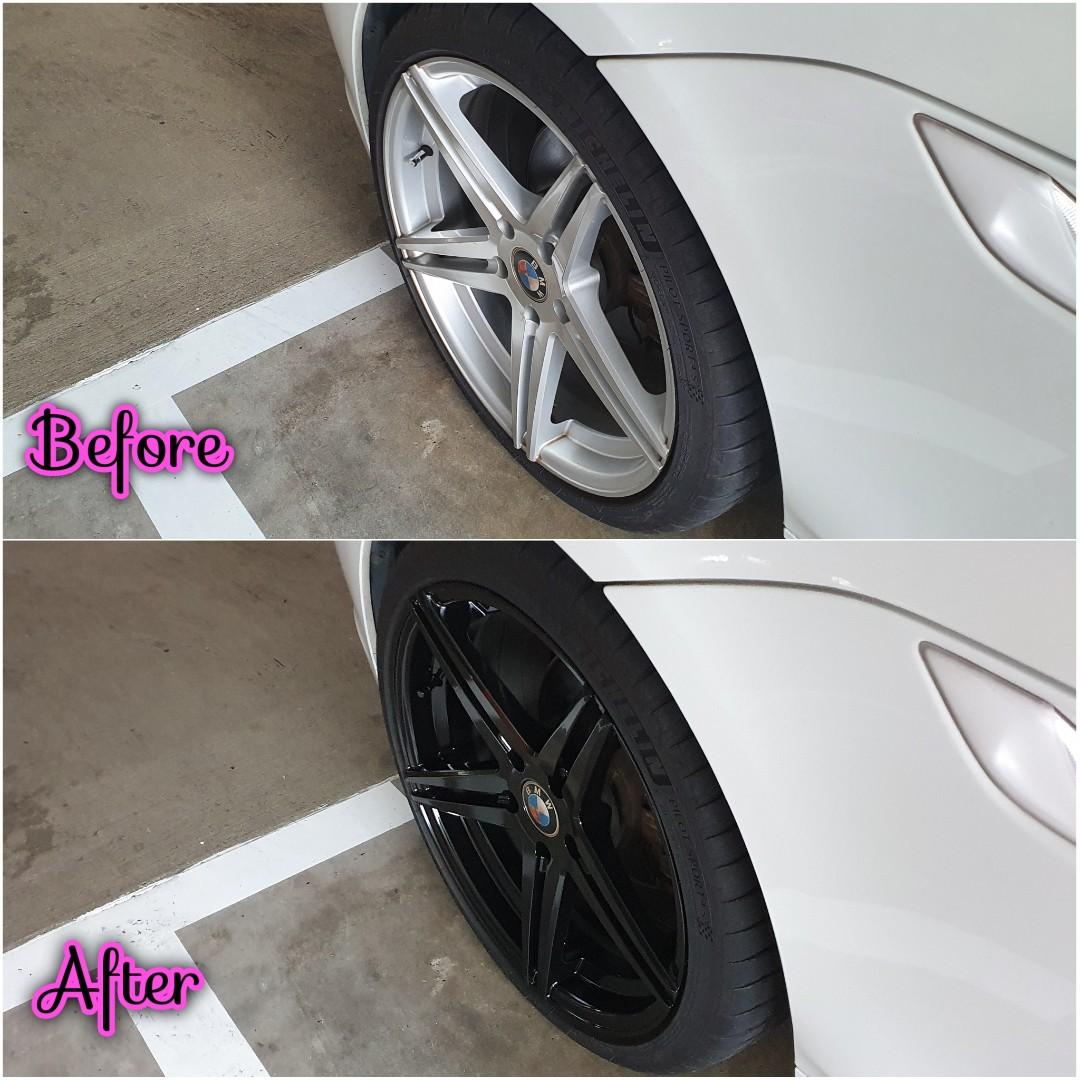 Gloss Black Rim Spray Paint Service On (BMW Z4), Car Accessories, Tyres ...