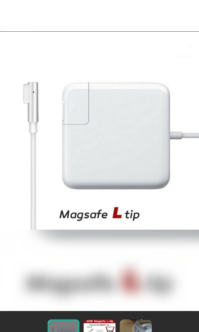 60W Replacement L-tip Macbook charger, Computers & Tech, Parts ...
