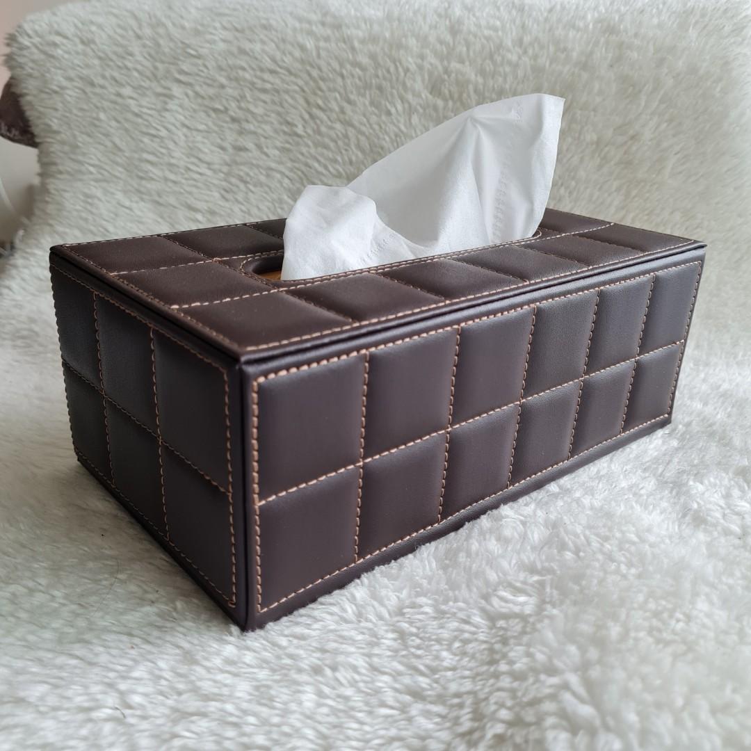Modern PU Lether Tissue Storage Holder Black or White Tissue Box Large ...