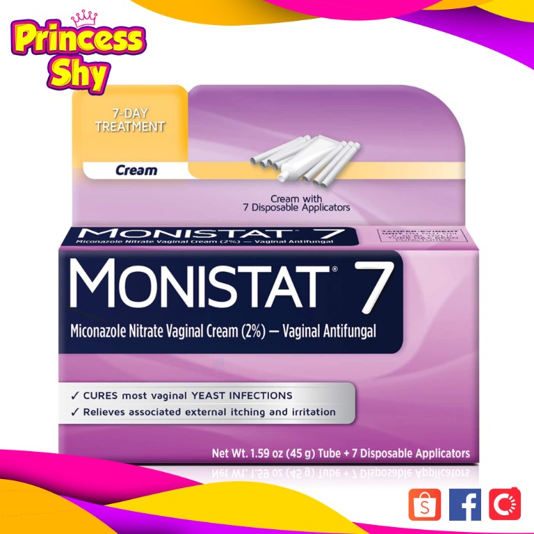 Monistat 7 Day Yeast Infection Cream 45g with 7 Disposable Applicators ...