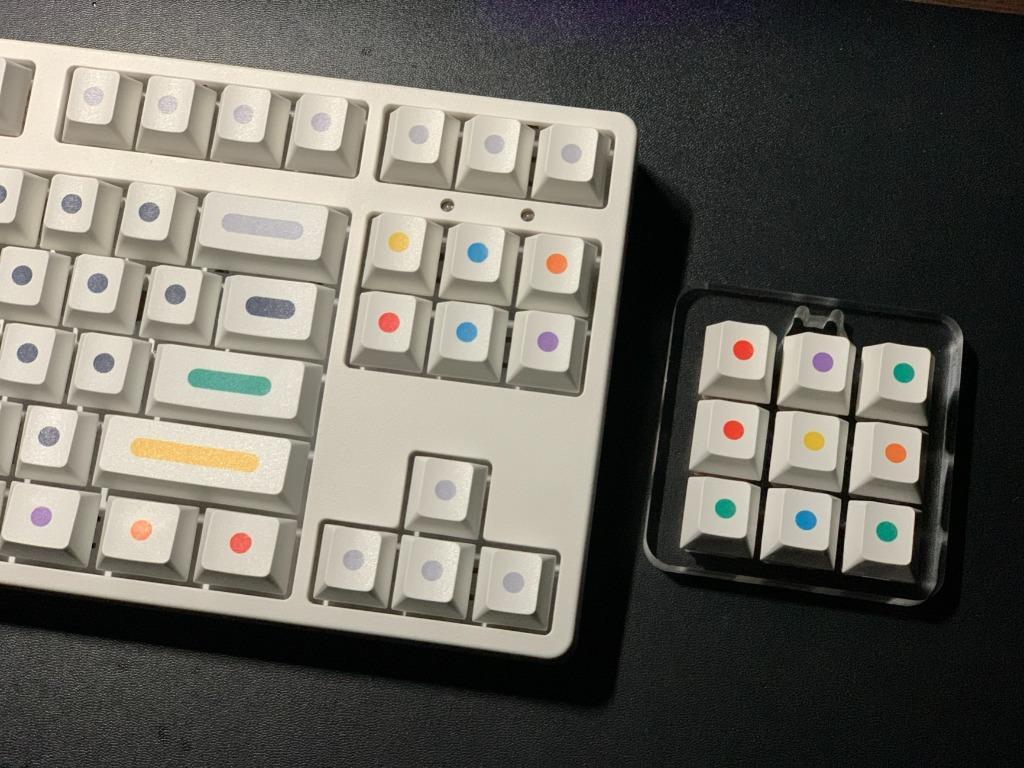 PBT Keycaps Dots Black White Grey Navy Blue Pastel colorway mechanical ...