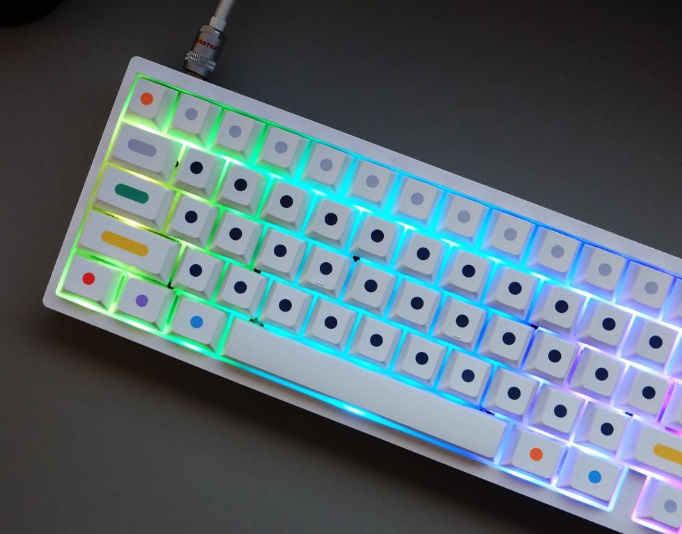 PBT Keycaps Dots Black White Grey Navy Blue Pastel colorway mechanical ...