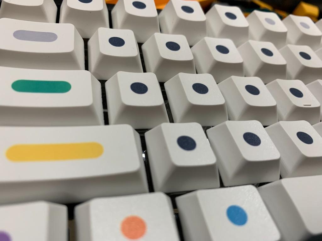 PBT Keycaps Dots Black White Grey Navy Blue Pastel colorway mechanical ...