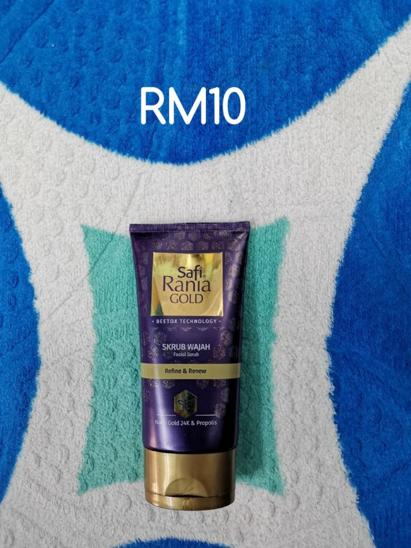 Safi Rania Gold Beetox Skrub Wajah 75g, Health & Nutrition, Health ...