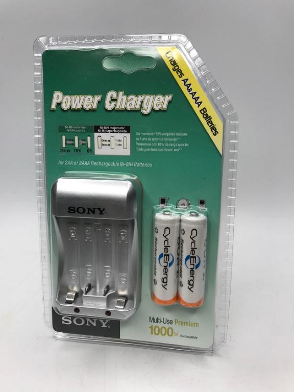 SONY POWER CHARGER for AA and AAA RECHARGEABLE BATTERIES with FREE 2PCS ...