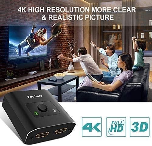 Techole HS305 HDMI Switch 4K HDMI Splitter-Techole Aluminum Bi-Directional HDMI Switcher 2 Input ...