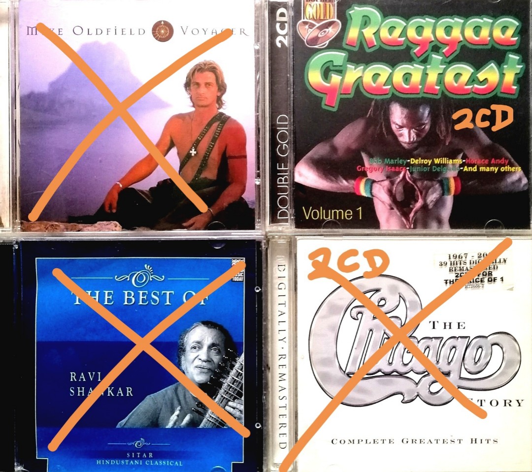 arthcd CDs at 7 each - REGGAE GREATEST 2CD, MIKE OLDFIELD, RAVI SHANKAR ...