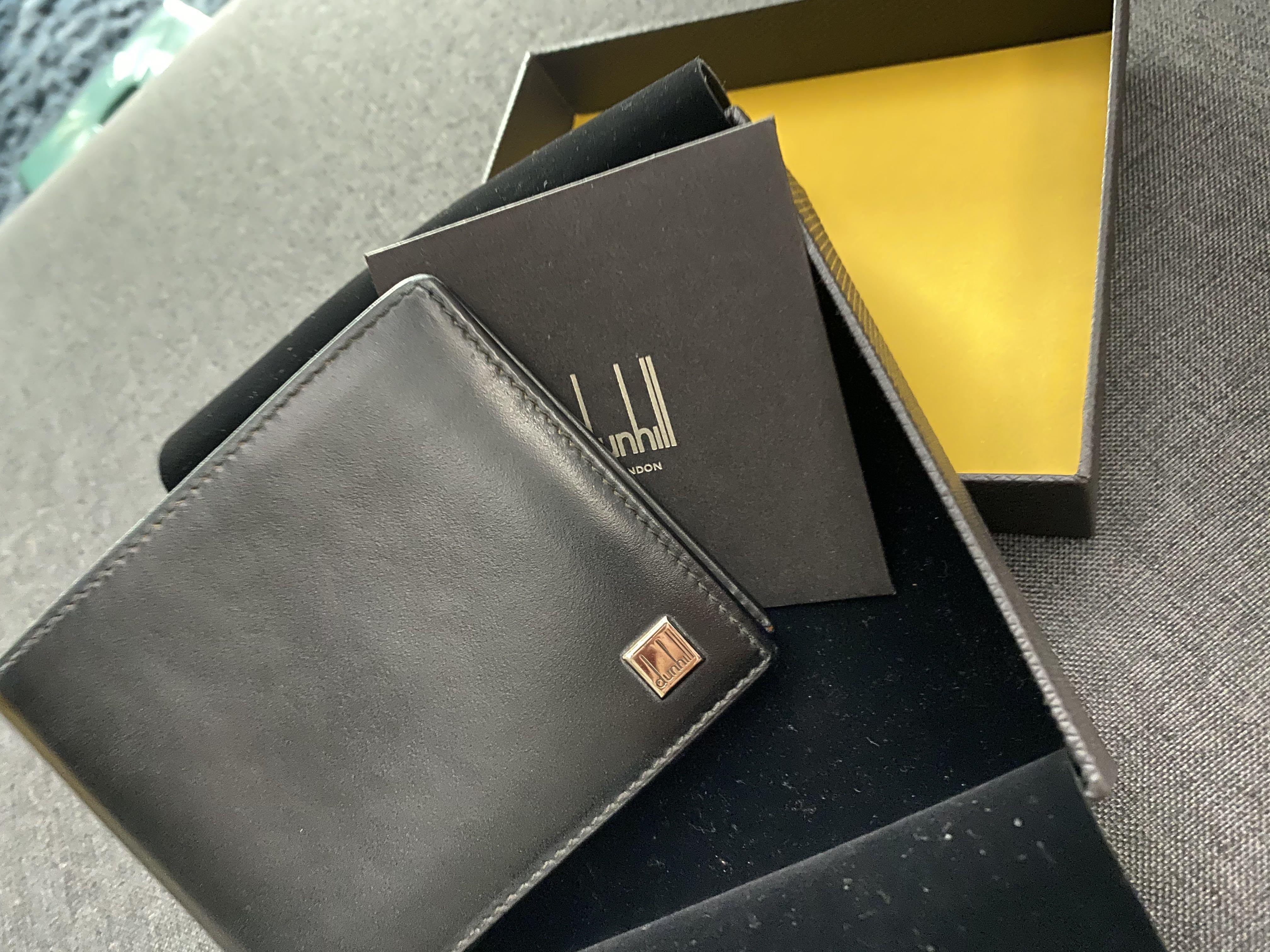 Authentic Dunhill Calf Leather Bi-fold wallet, Luxury, Bags & Wallets ...