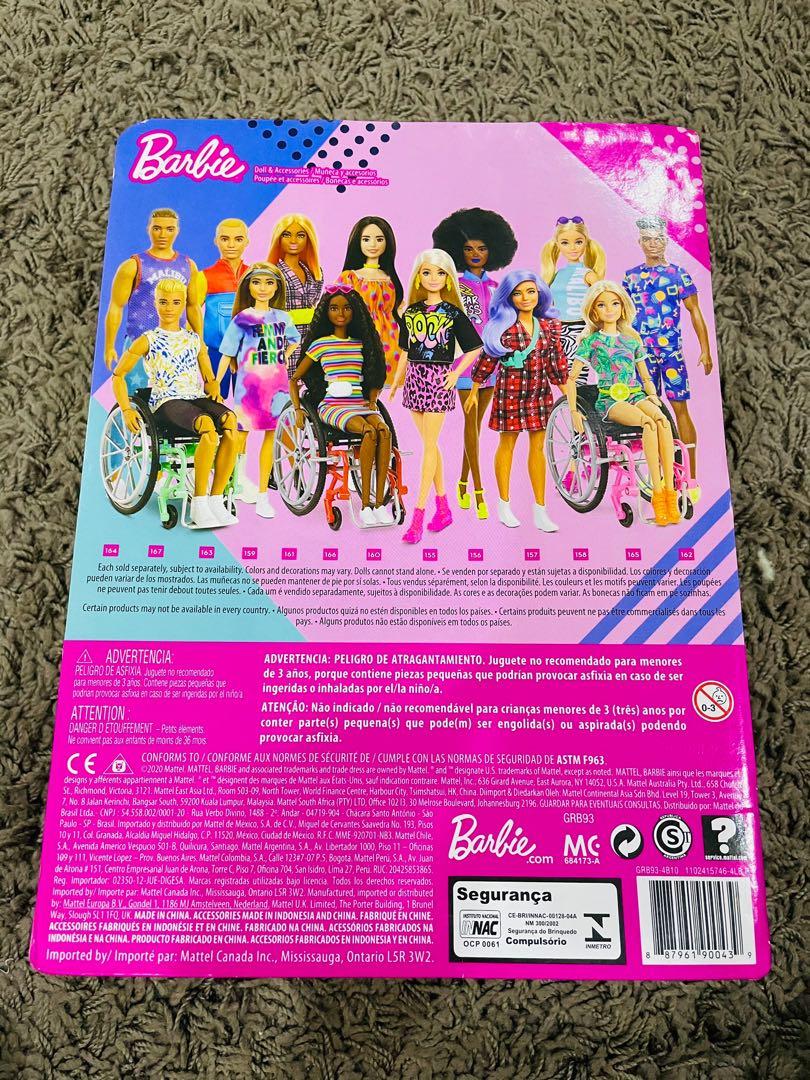 Barbie Fashionistas Doll 165 with Wheelchair & Long Blonde Hair ...