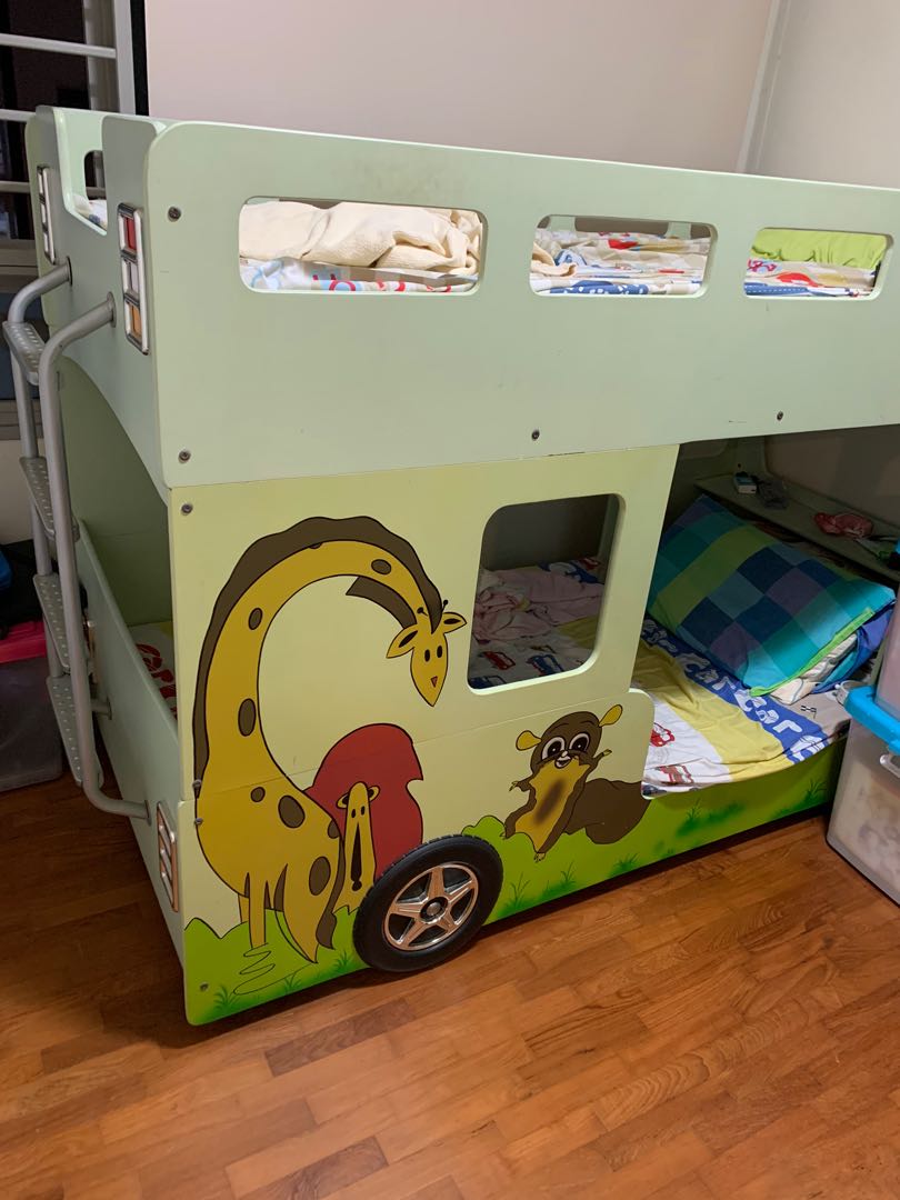 Bus double decker bed, Furniture & Home Living, Furniture, Bed Frames ...
