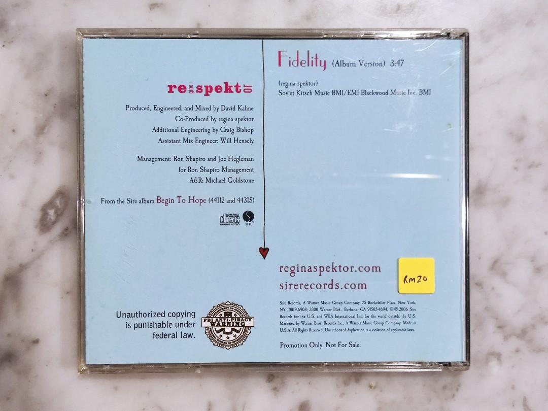 Cd Regina Spektor Fidelity Hobbies And Toys Music And Media Cds And Dvds On Carousell