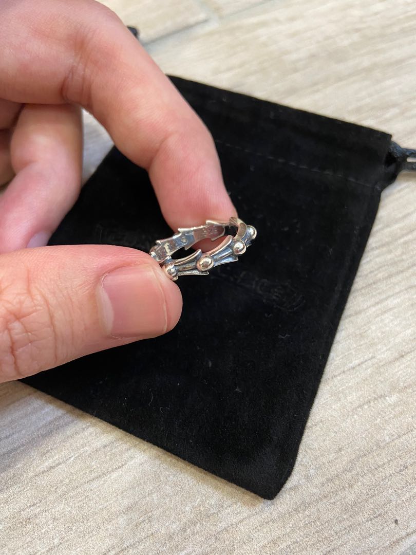 現貨 克羅心 Chrome hearts 十字架 Cross tail 十字鏈結 花紋 925純銀 戒指 女, 名牌精品, 精品配件在旋轉拍賣