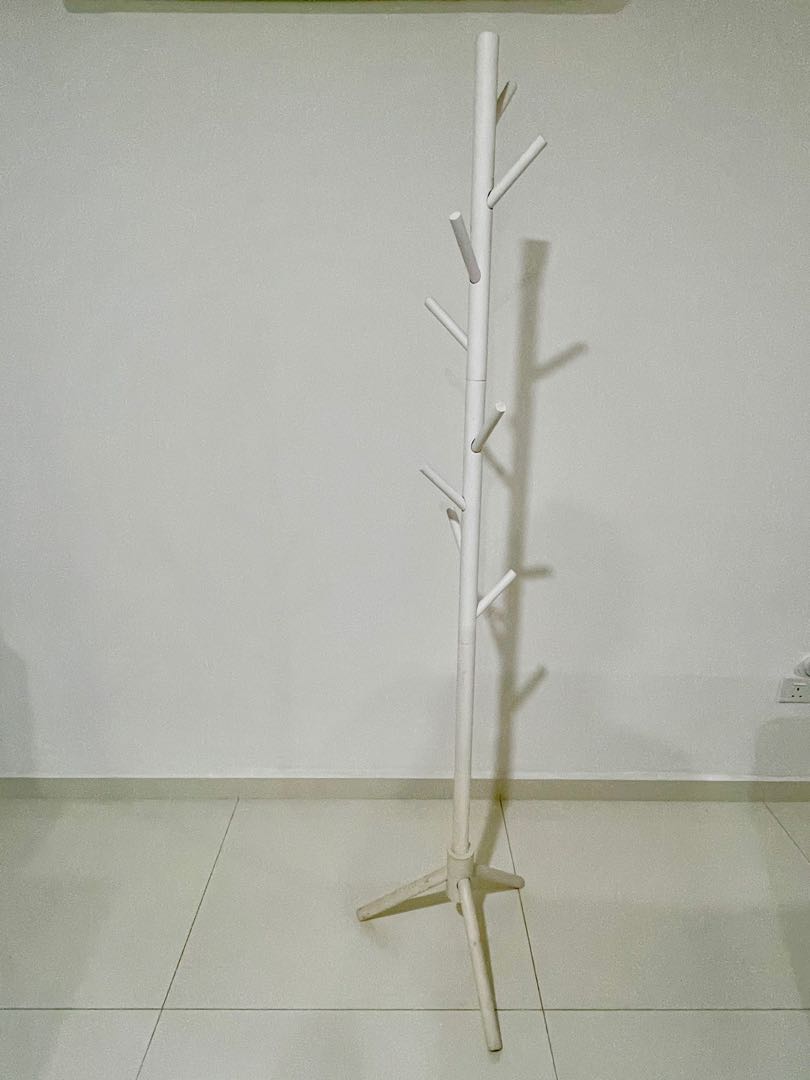 Clothes Hanger stand wooden tree white, Furniture & Home Living ...