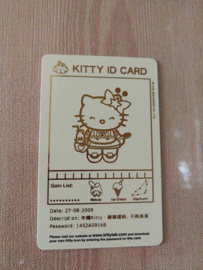 Hello Kitty ID card 35th Kitty Lab, 興趣及遊戲, 收藏品及紀念品, 郵票及印刷品 - Carousell
