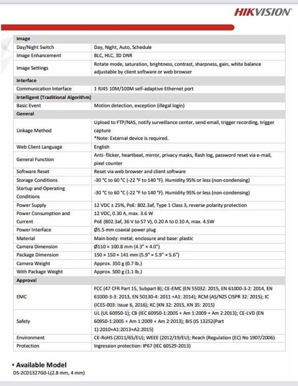 Hikvision ColorVu IP PoE Full-HD 1080P 2MP/4MP/8MP Network IP PoE CCTV ...