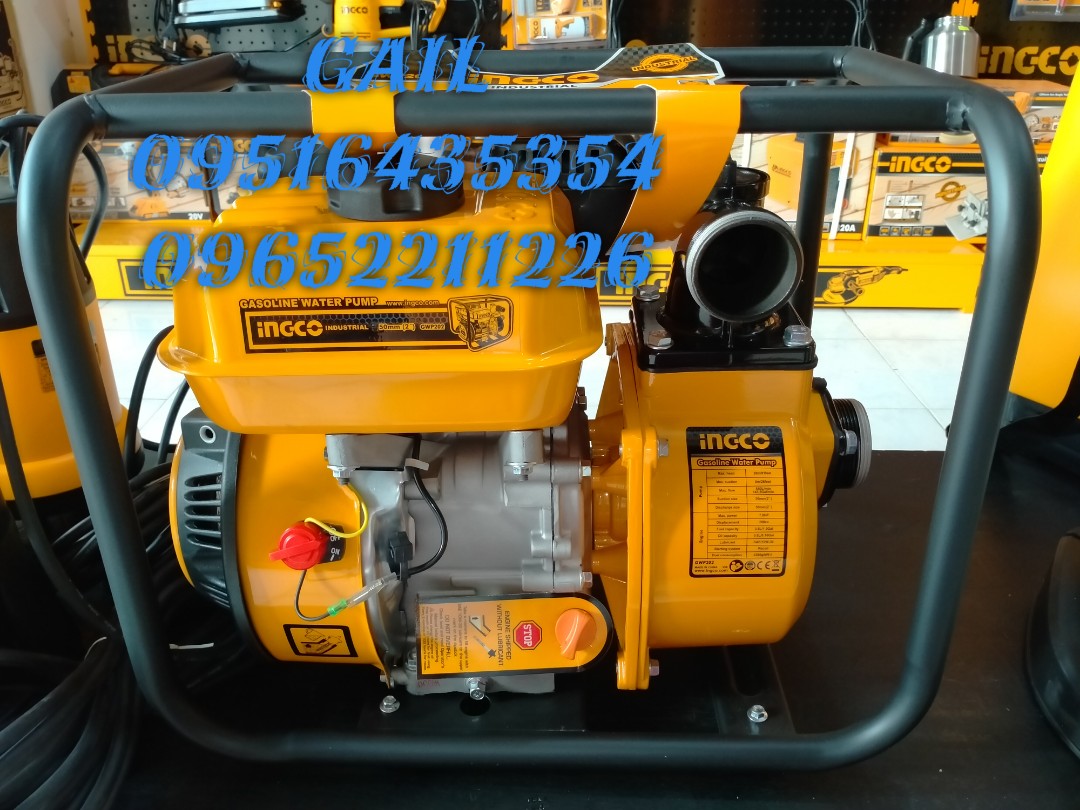 INGCO 2x2, 7HP, 4-stroke Gasoline Water Pump, Commercial & Industrial ...