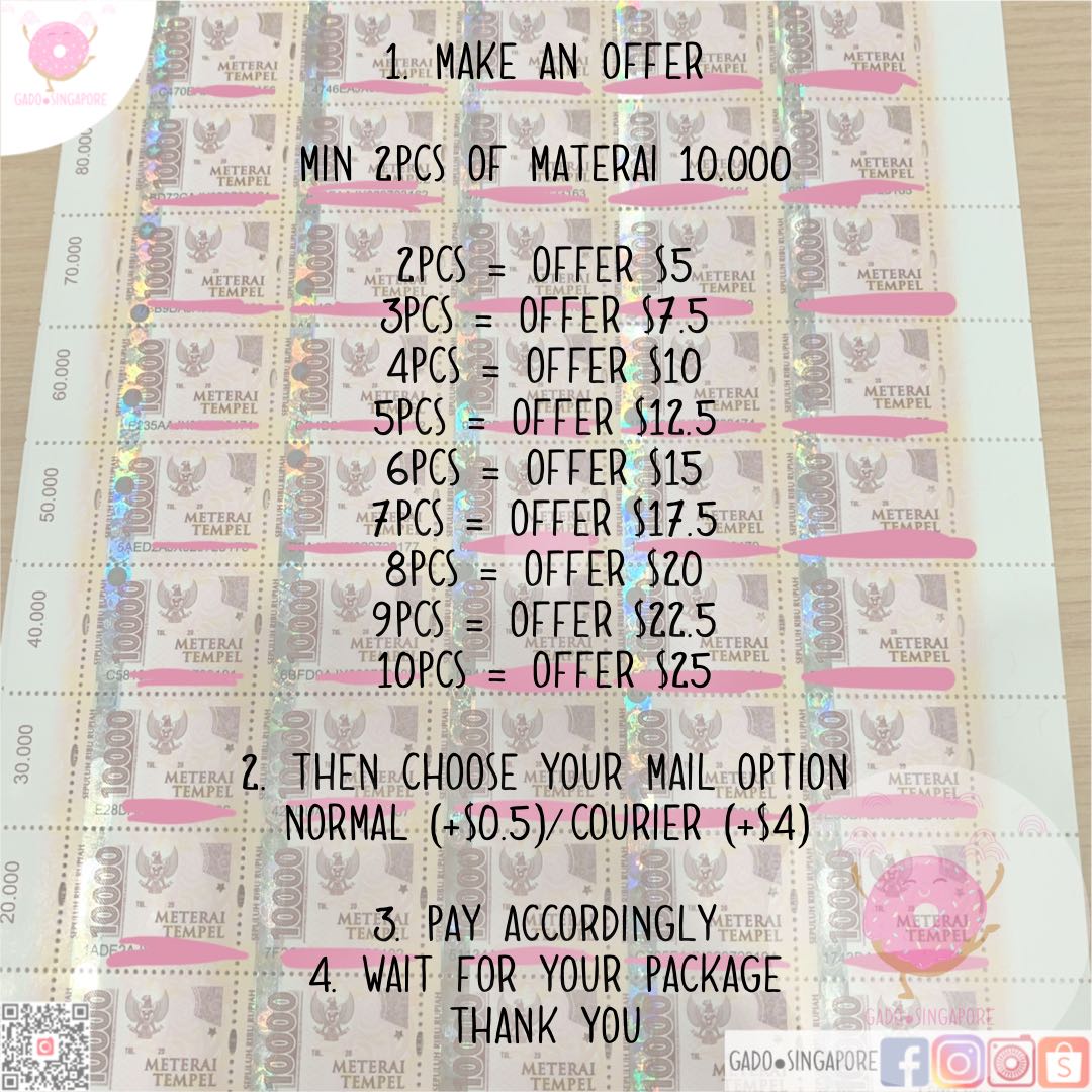 Materai 10000, Legal Stamp, meterai tempel, stamp duty, Everything Else ...