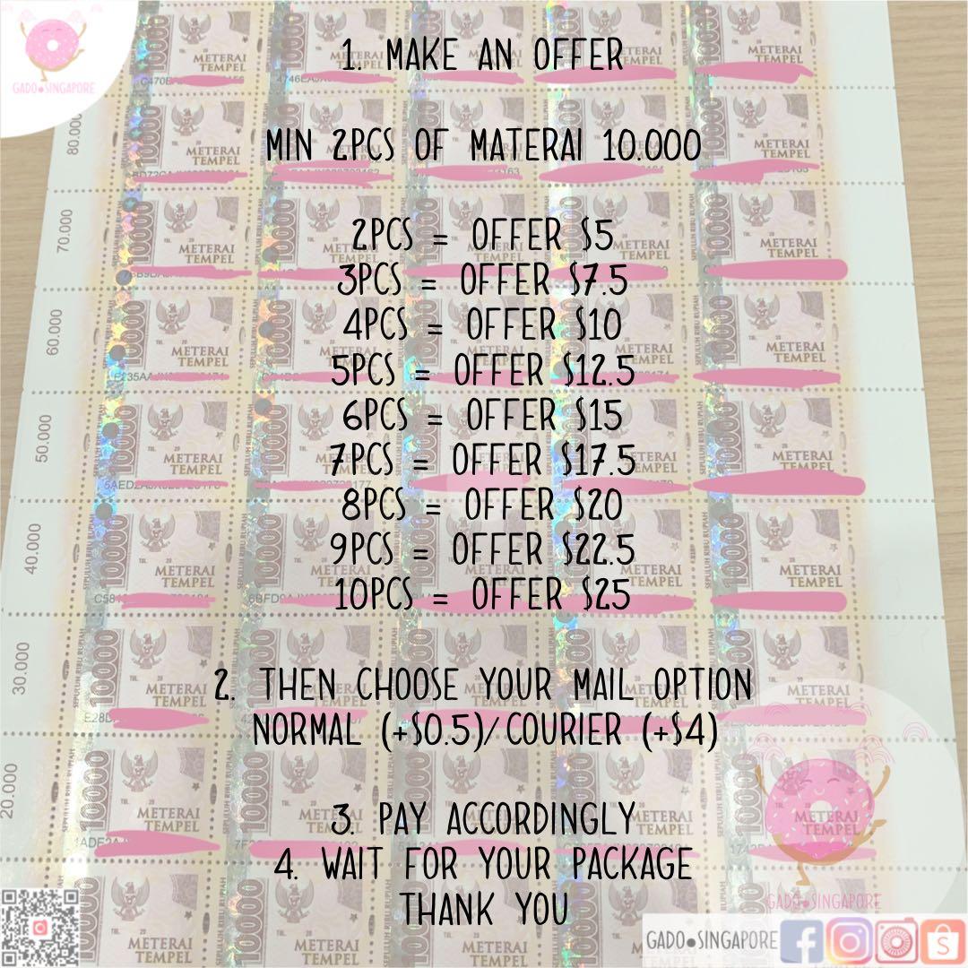 Materai 10000, Legal Stamp, meterai tempel, stamp duty, Everything Else ...