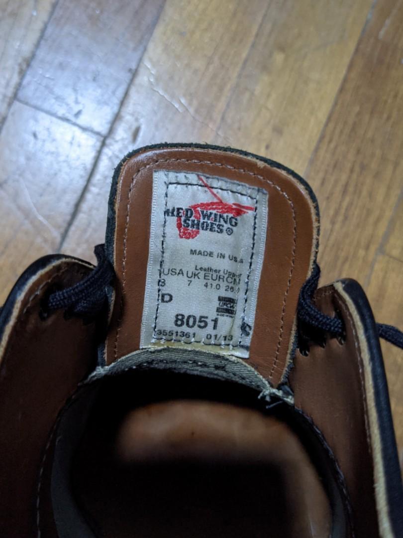 Red Wing Heritage Work Oxford 8051 Black, Men's Fashion, Footwear ...