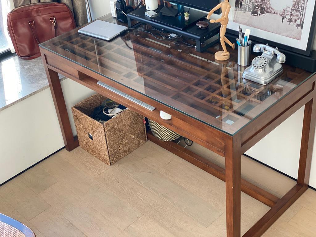 Rustic wood study table / desk, Furniture & Home Living, Furniture ...
