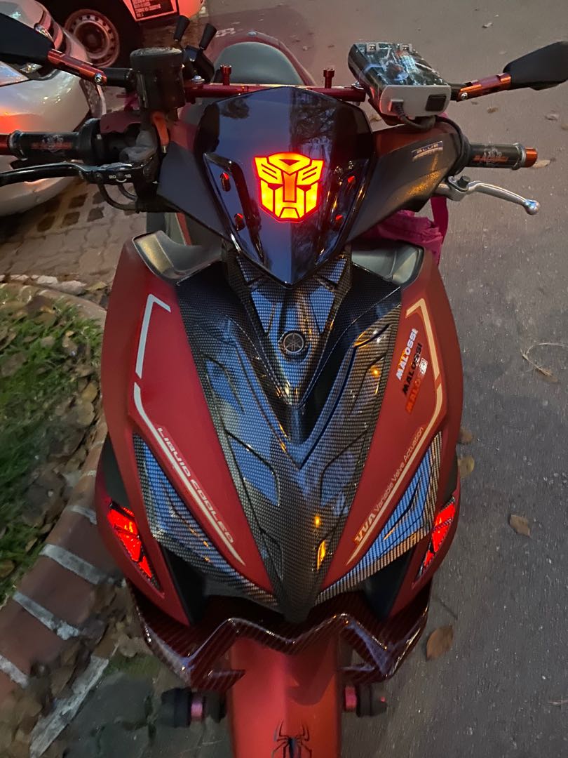 Transformers Led Visor For Aerox 155, Motorcycles, Motorcycle ...