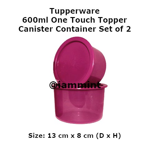 Tupperware 600 ml One Touch Topper Canister Container Set of 2, Home Appliances, Kitchenware on ...