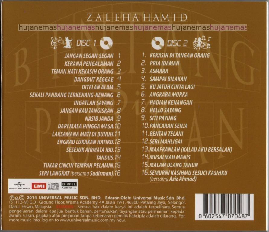 ZALEHA HAMID - Siri Bintang Pujaan (feat. Kerana Pengalaman & Asmara) 2014 EMI / UNIVERSAL MUSIC ...