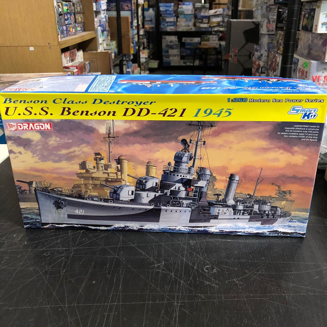 1/350 Dragon WWII USS Benson DD-421 Destroyer Model Kit, Hobbies & Toys ...