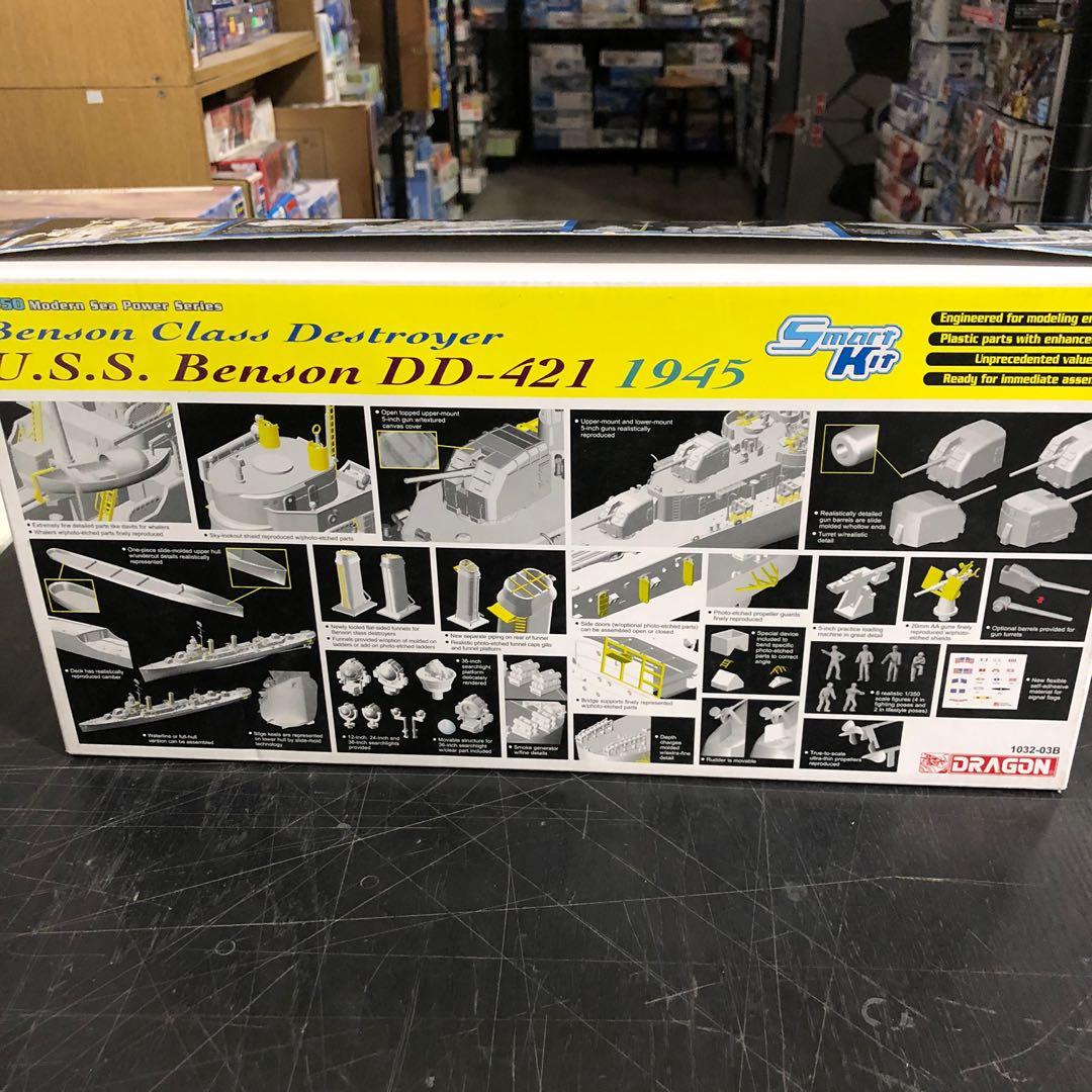 1/350 Dragon WWII USS Benson DD-421 Destroyer Model Kit, Hobbies & Toys ...
