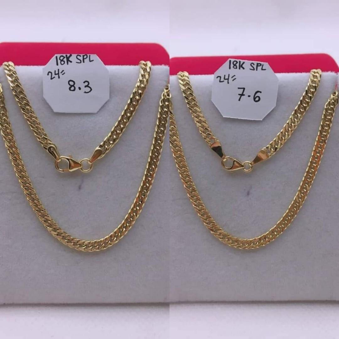 18k Saudi Gold 24" Japan Cadena Style Chain, Women's Fashion, Jewelry ...
