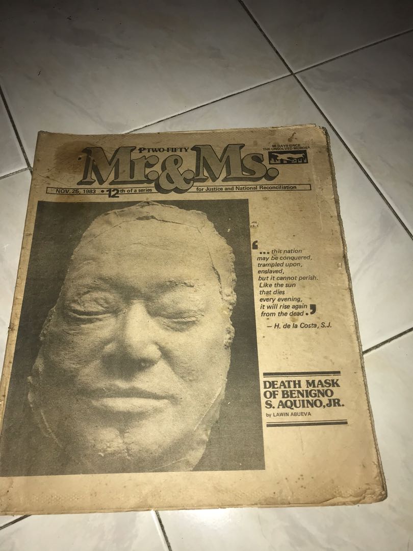 1983 Death Of Benigno Aquino Mr&Mrs Newspaper, Hobbies & Toys ...