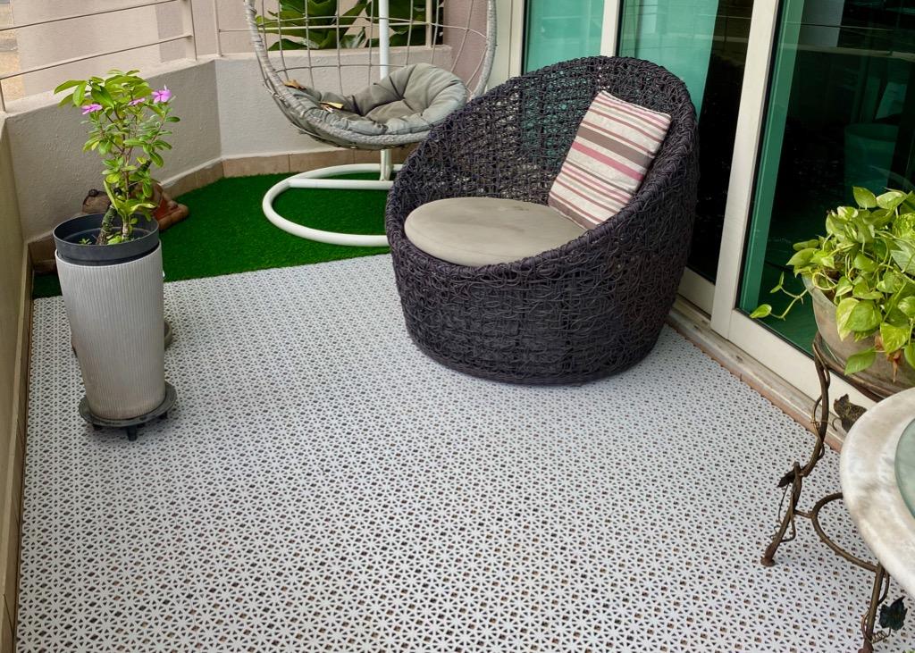 ALTAPPEN Outdoor Floor Decking - Light Grey [9 pieces per set ...