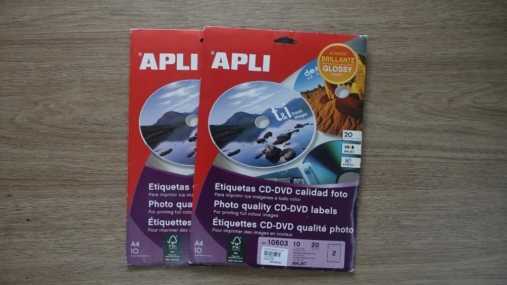 APLI Photo Quality CD/DVD Label, Hobbies & Toys, Stationery & Craft ...
