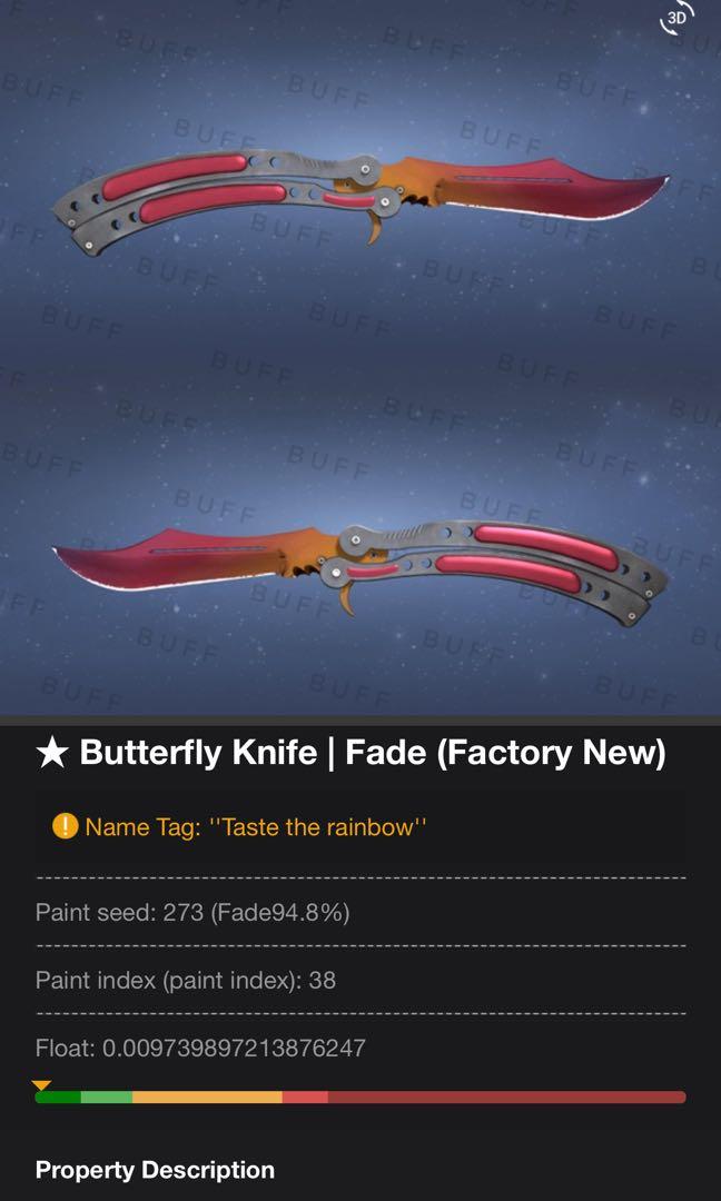 FN Butterfly Fade Knife, Video Gaming, Gaming Accessories, Game Gift ...