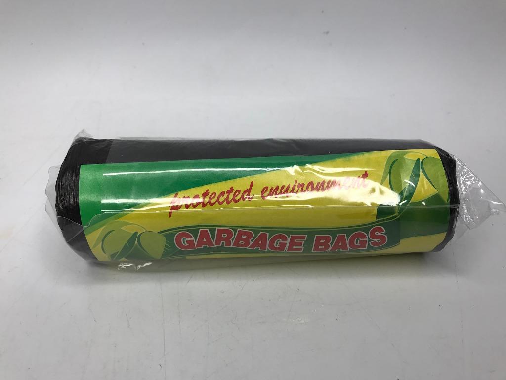 GARBAGE BAG BLACK (15-PCS/ 1-ROLL MEDIUM), DISPOSABLE TRASH BAG, WASTE ...