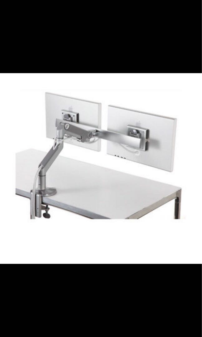 Humanscale M8 duo monitor arm -polished aluminium with white trim ...