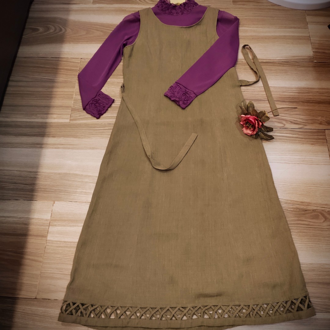 Overall Ijo Army, Fesyen Wanita, Muslim Fashion, Gaun di Carousell